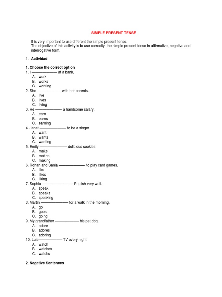 Ejercicio Presente Simple | PDF | Semiotics | Communication