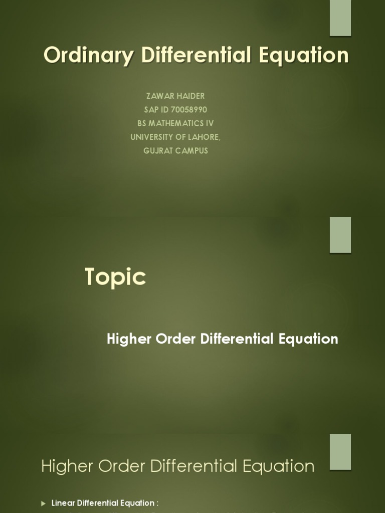 Ode With | PDF | Differential Equations | Equations