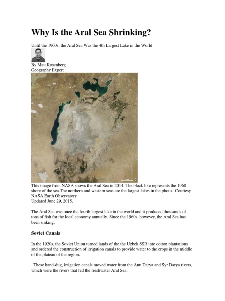 The Aral Sea: From Ecological Disaster to Recovery Story | PDF ...