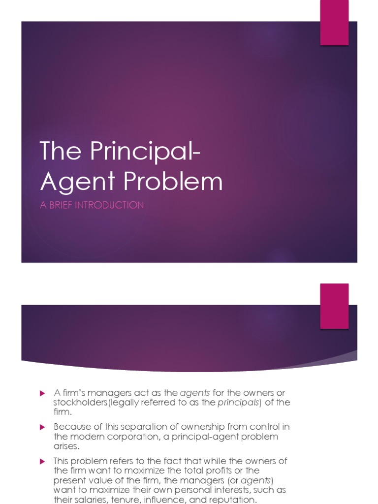 The Principal-Agent Problem | PDF | Stocks | Profit (Economics)