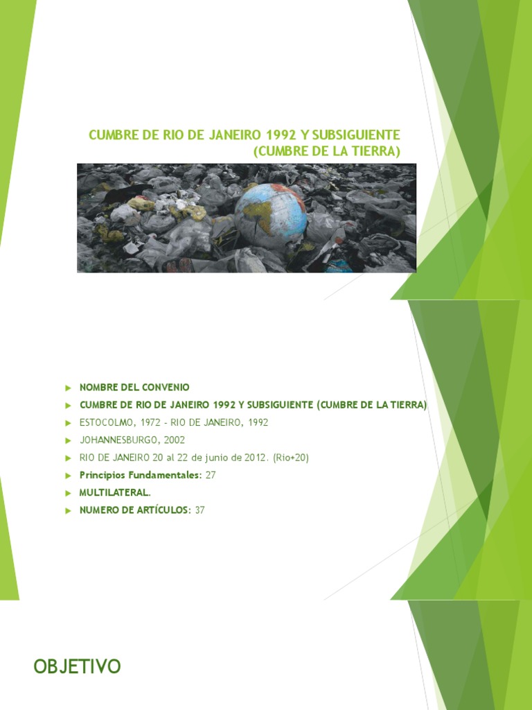 Cumbre de Rio de Janeiro 1992 y Subsiguiente | PDF | Desarrollo ...