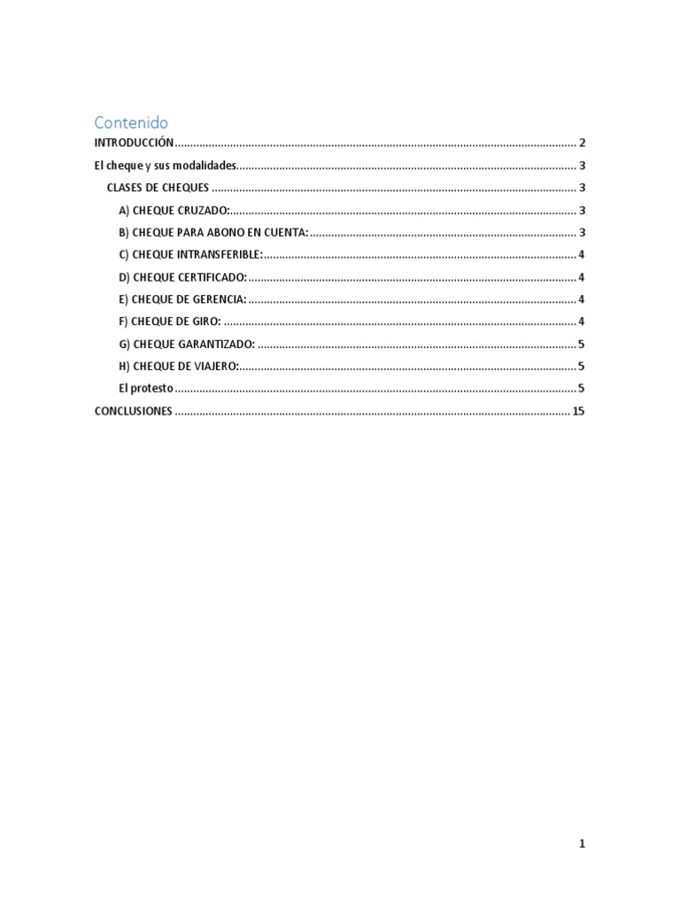 El Cheque y Sus Modalidades | PDF | Cheque | Pagaré