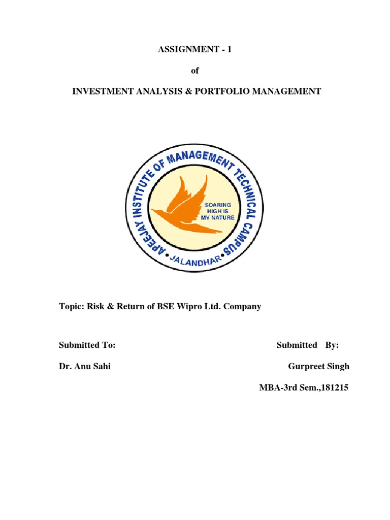 Assignment Of Wipro Pdf Beta Finance Analytics