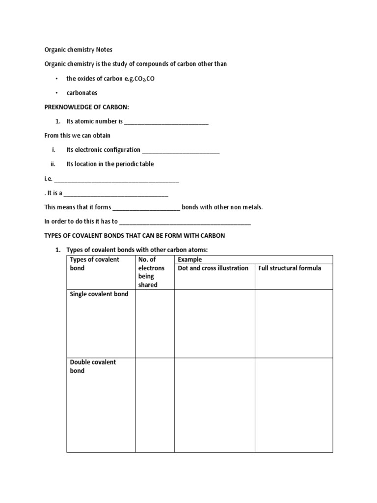 Organic Chemistry Basics Guide | PDF | Covalent Bond | Functional Group