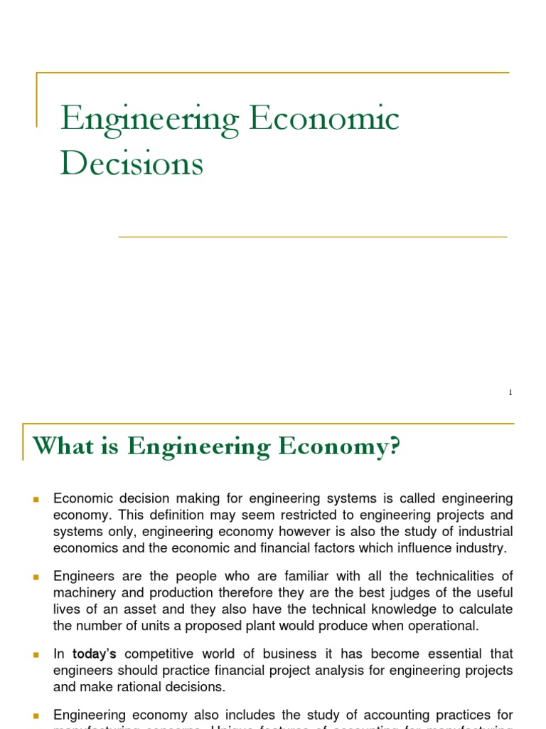 Materi 1 Engineering Economic Decisions | PDF | Economics | Engineering