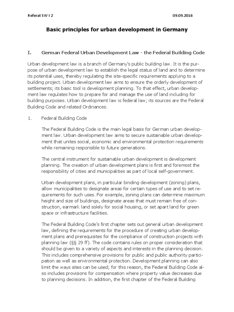 1 Introduction Principles Urban Development Germany | PDF | Law Of The ...