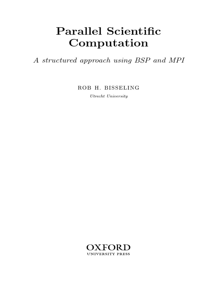 MATHEMATICS Parallel Scientific Computation | PDF | Parallel Computing ...
