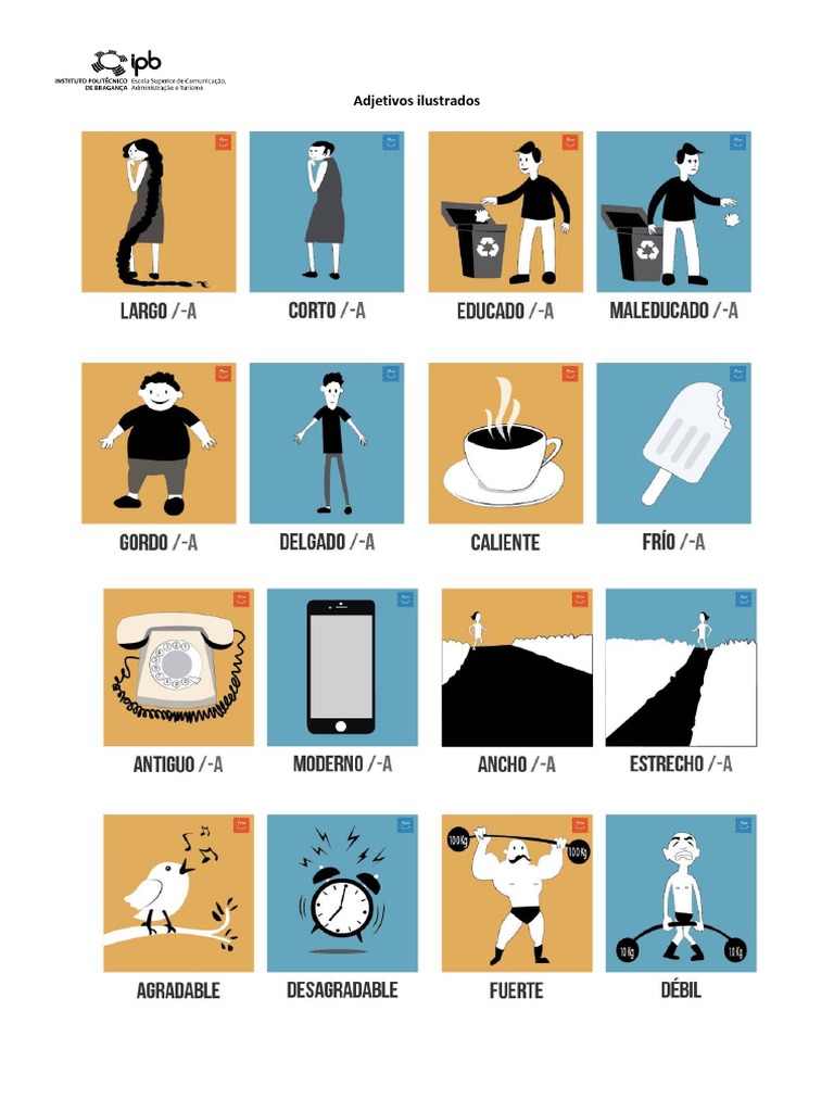 Vocabulario Adjetivos Ilustrados | PDF