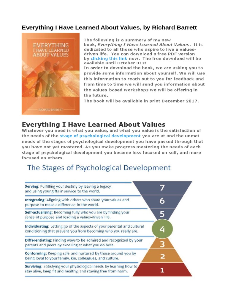 Everything I Have Learned About Values | PDF | Developmental Psychology ...
