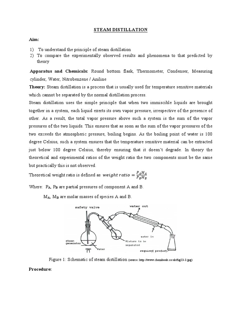 Steam-Distillation Experiment | PDF | Distillation | Vapor