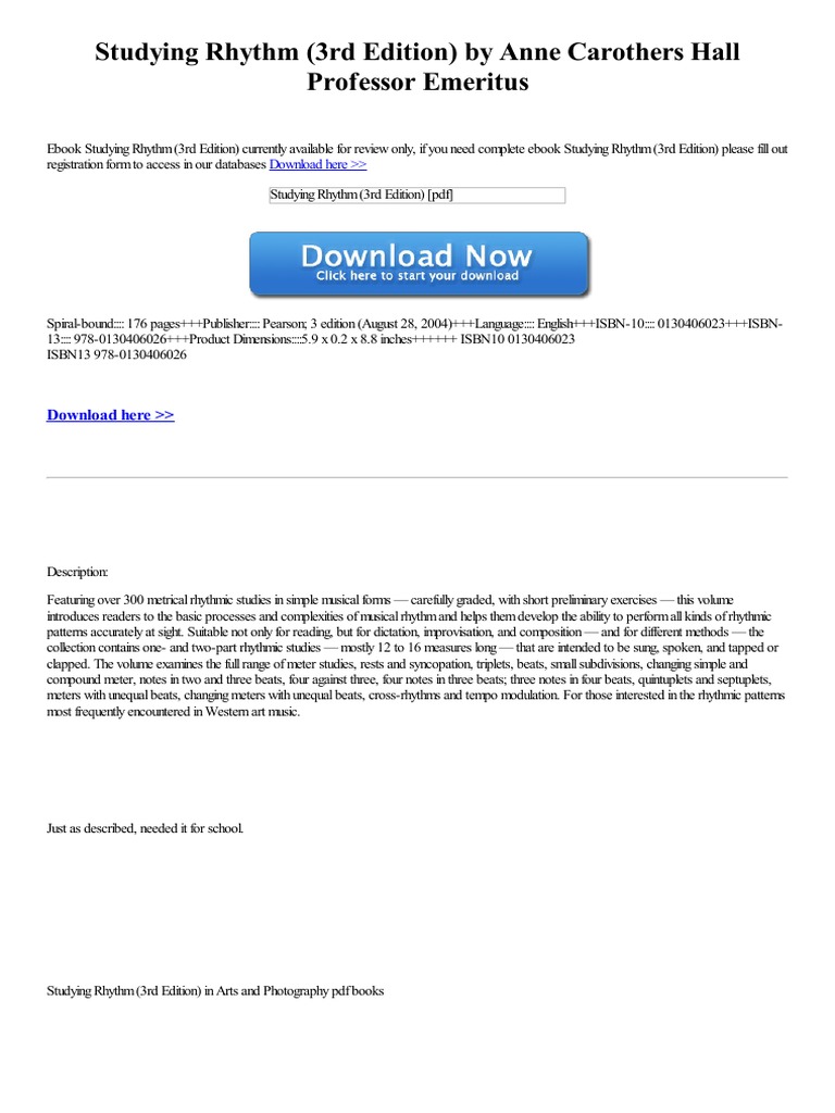 Studying Rhythm 3rd Edition | PDF | Classical Music | Musical Forms