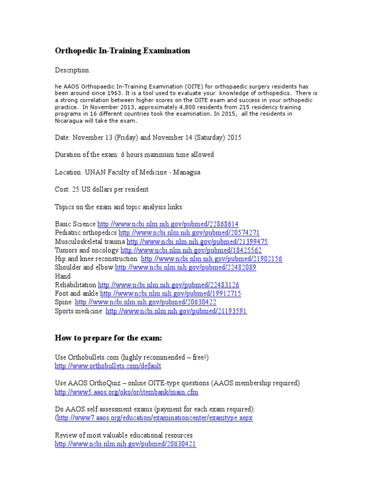 OITE Exam Guide for Residents | PDF | Social Science | Self-Improvement