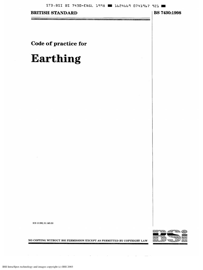 BS 7430 EARTHING