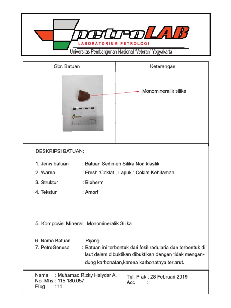 Deskripsi dan Struktur Batu Rijang | PDF