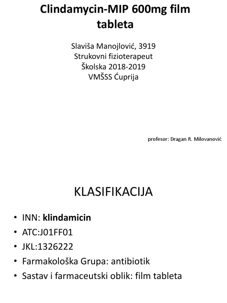 Clindamycin-MIP 600mg Film Tableta | PDF