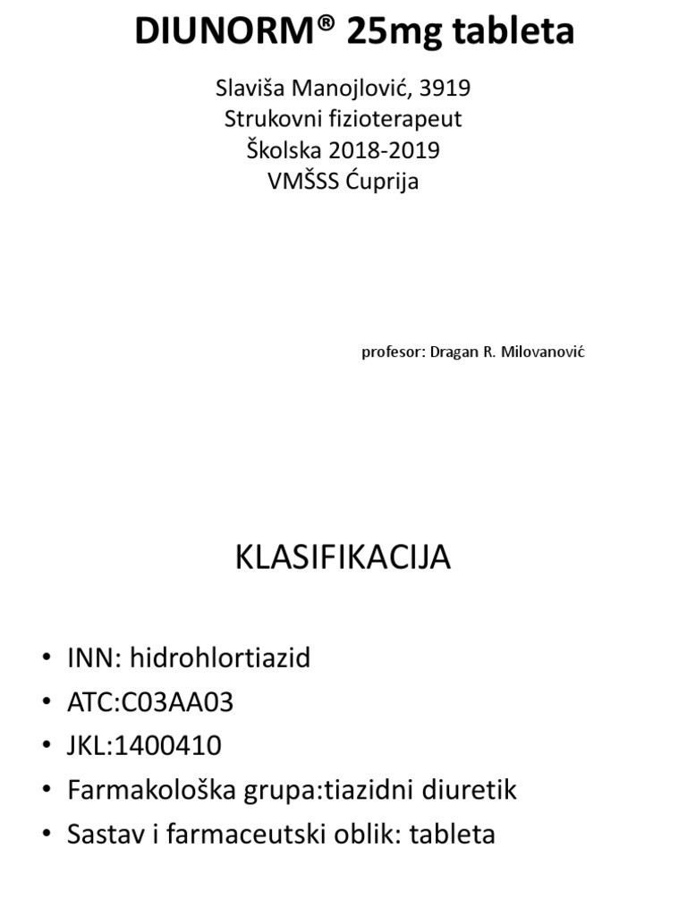 DIUNORM® 25mg Tableta | PDF