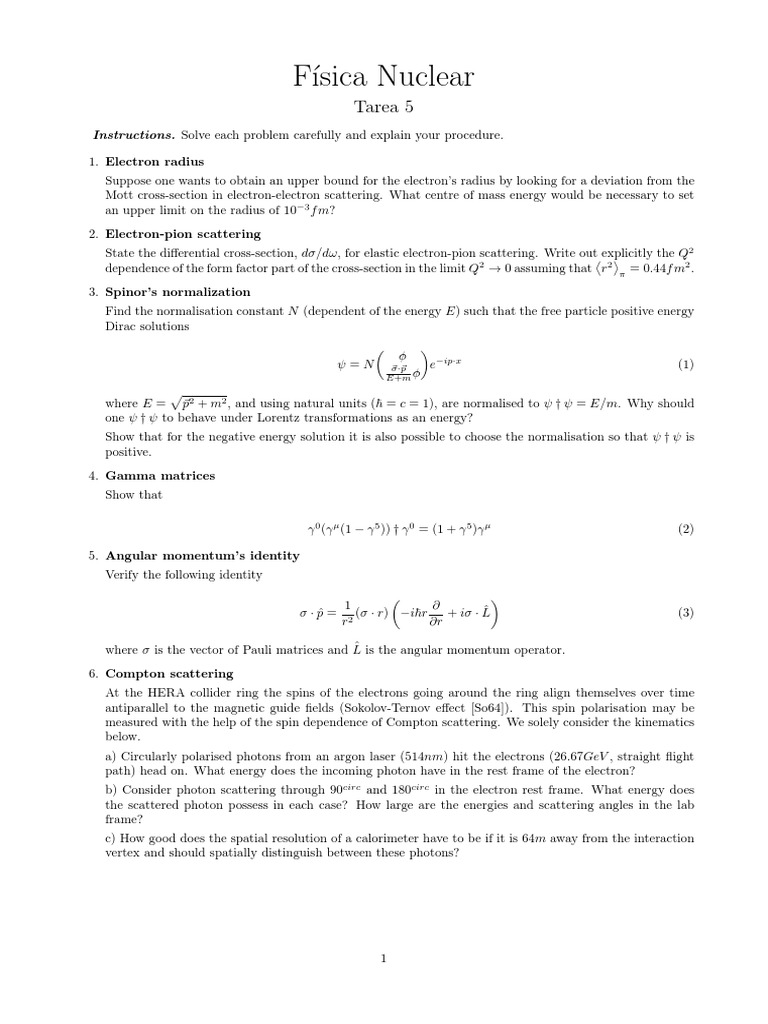 Tarea 5 | PDF | Wave Function | Cross Section (Physics)