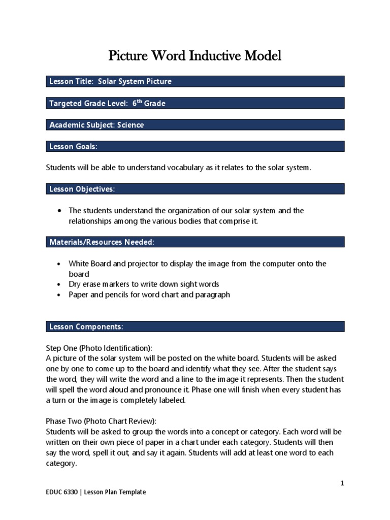 Module 2 Lesson Plan 1 Breazeale | PDF