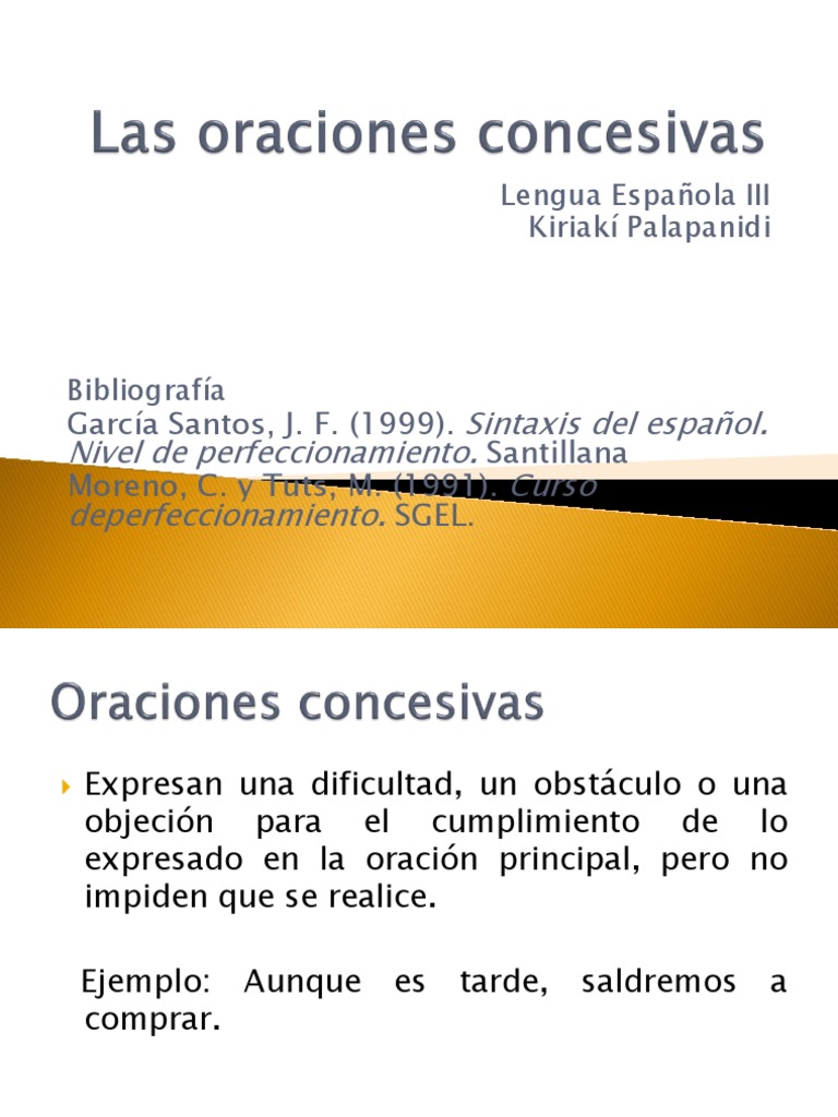 Lengua Española III: Nexos concesivos y sus usos | PDF | Lingüística ...