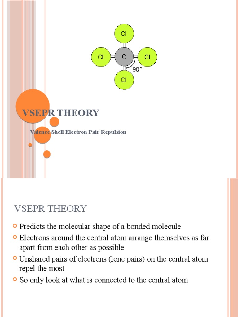 Vsepr Theory: Valence Shell Electron Pair Repulsion | PDF | Chemical ...