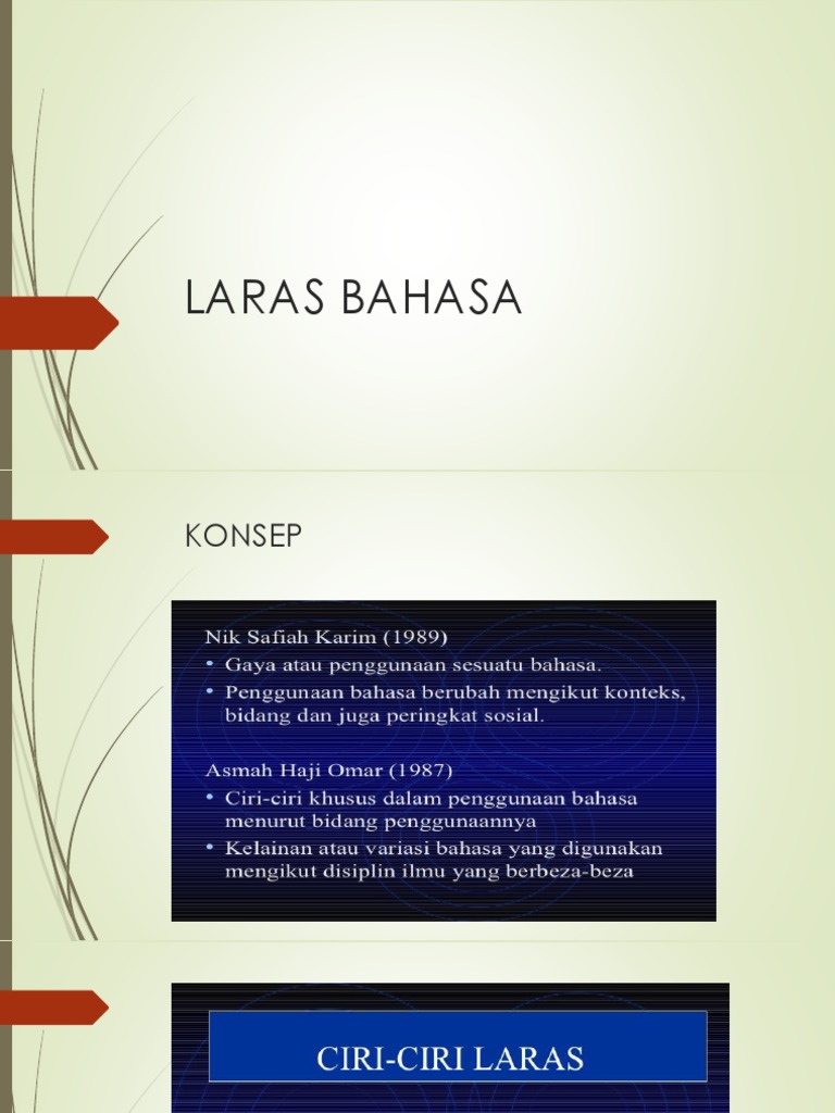 Jenis dan Ciri Laras Bahasa Melayu | PDF