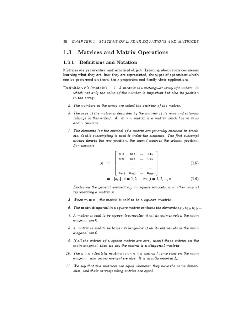 Matrix and Matrices Operations | PDF | Matrix (Mathematics) | Functional Analysis