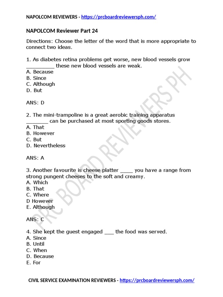 NAPOLCOM Reviewer with Answer Key 2024 | PDF | Home & Garden