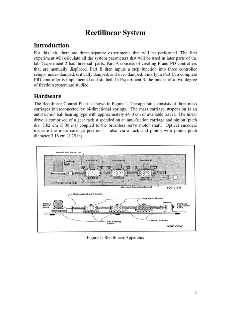 Engineering Lab Guide: Rectilinear System | PDF | Control Theory ...