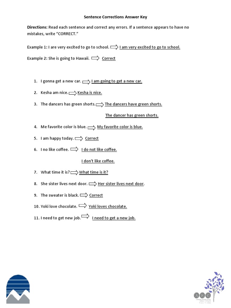Sentence Correction Answer Key PDF | PDF