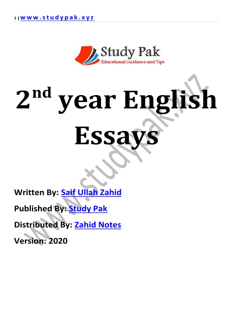 2nd Year English Essays Notes PDF | PDF | Muhammad Ali Jinnah | Mobile ...