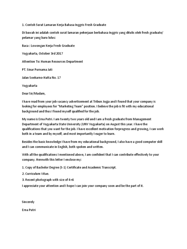 Sample of Application Letter | PDF