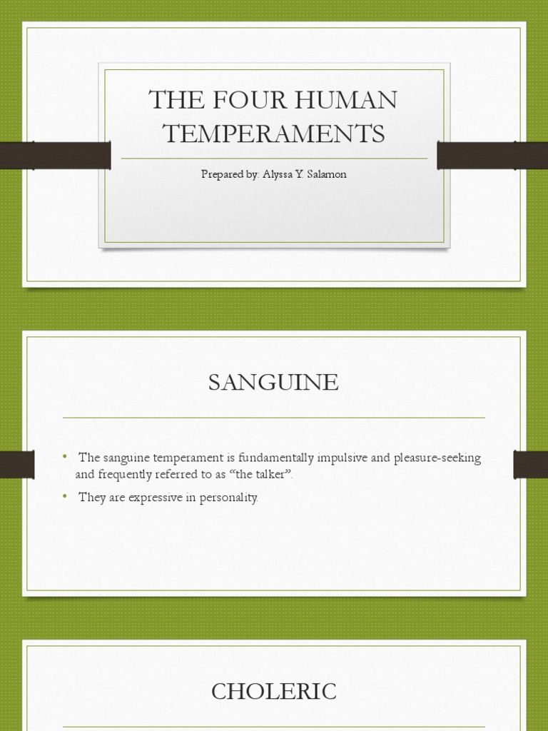 Understanding the Four Temperaments | PDF | Metaphysics Of Mind ...