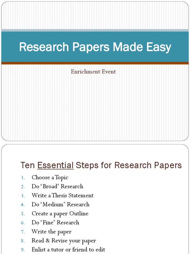 Research Papers Made Easy | PDF | Thesis | Libraries