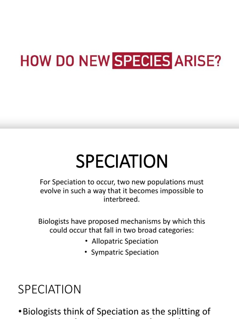 Allopatric Speciation | PDF | Evolution | Species