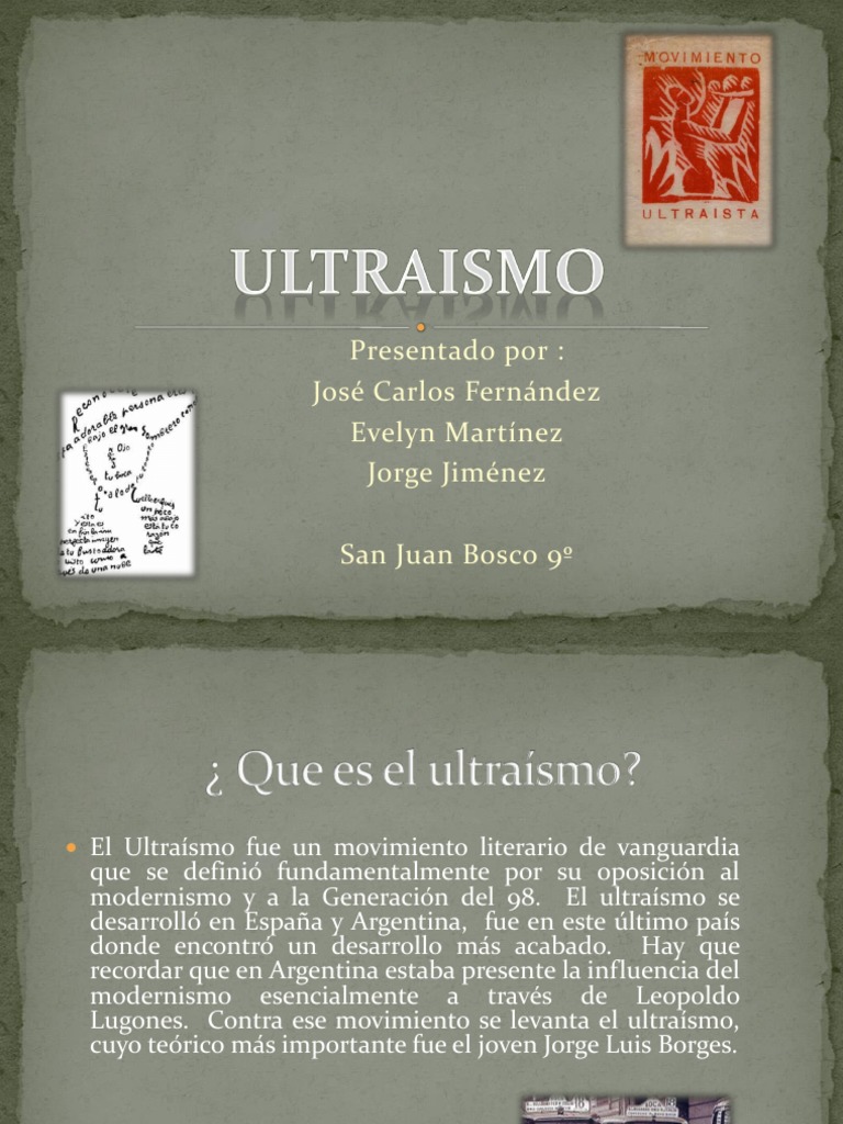 Características del Ultraísmo y Borges | PDF