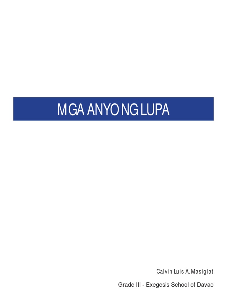 Mga Anyo NG Lupa | PDF
