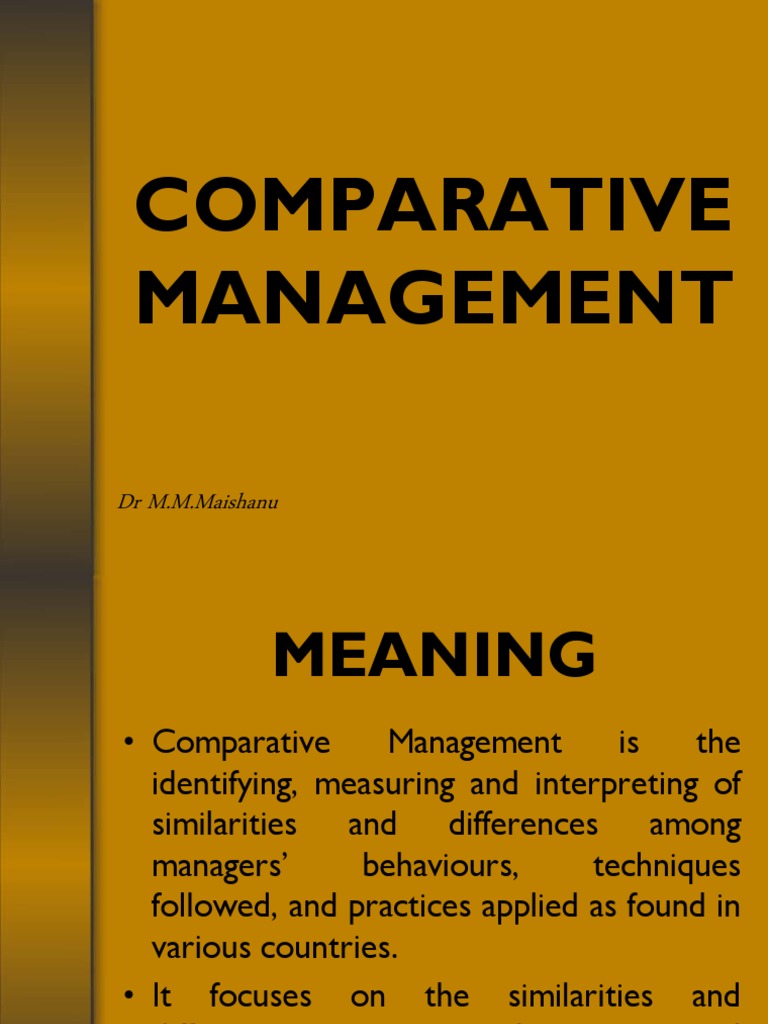 Comparative Management | PDF | Decision Making | Goal