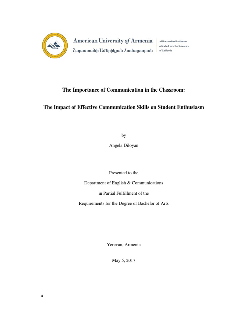 Angela - Diloyan - The Importance of Communication in The Classroom ...
