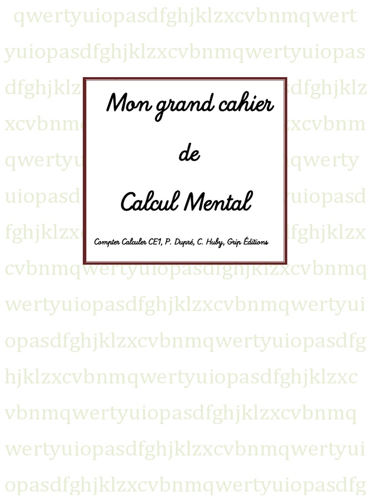 Mon Grand Cahier de Calcul Mental | PDF | Formule 1 | Compétition ...