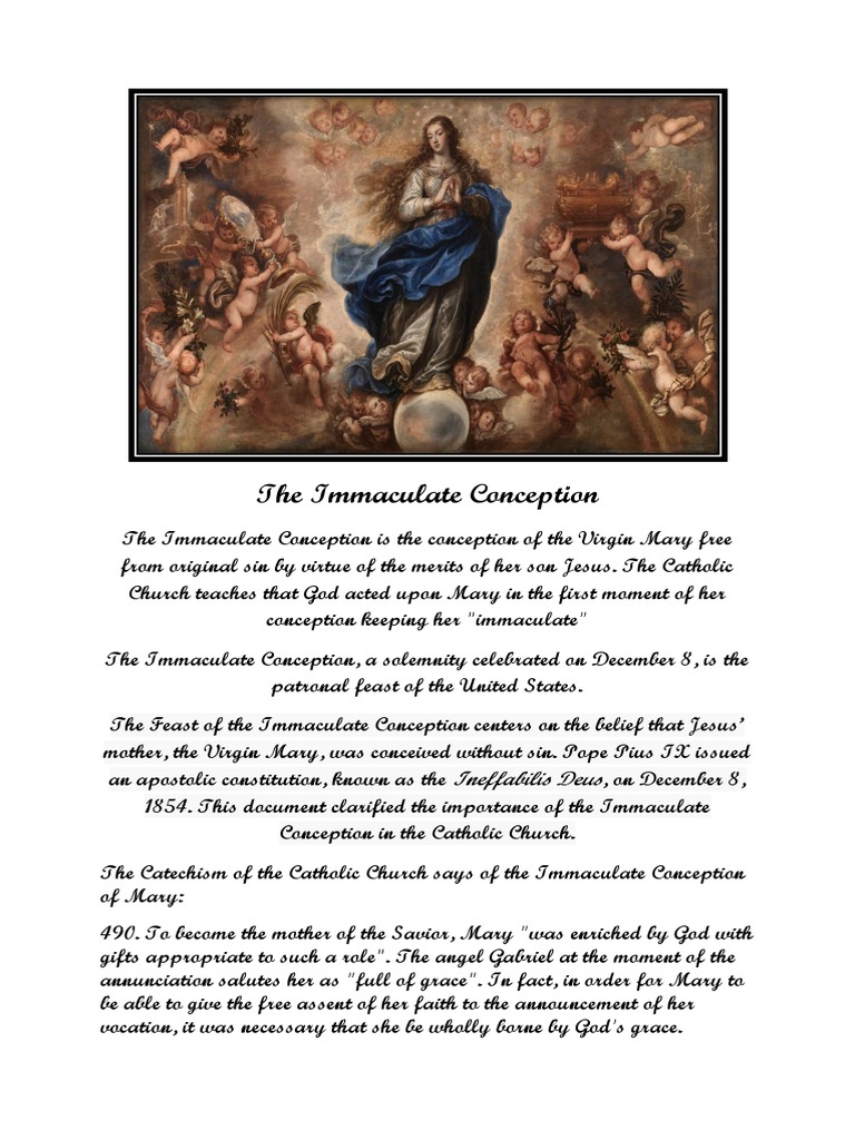 The Immaculate Conception | PDF | Mary, Mother Of Jesus | Christian ...