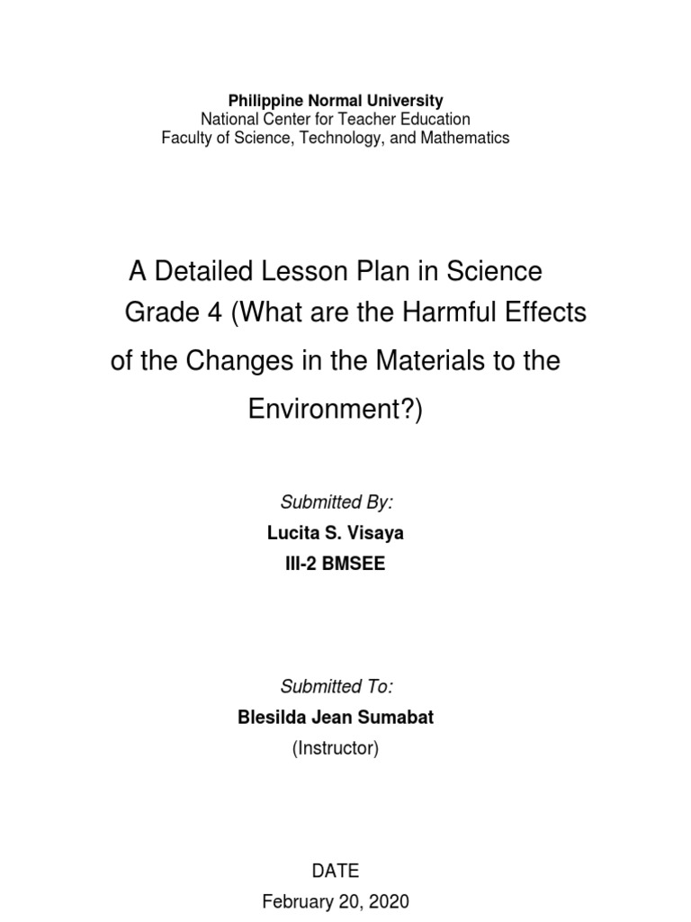 What Are The Harmful Effects of The Changes in The Materials To The ...