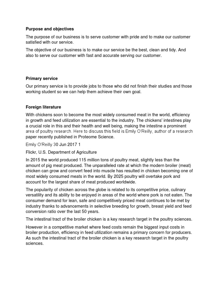 Feasibility | PDF | Broiler | Meat