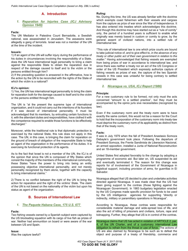 PIL Digests | PDF | Treaty | International Law