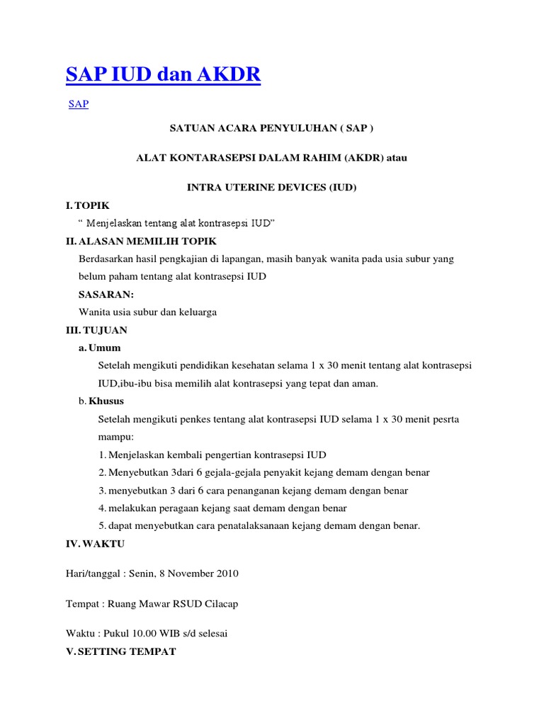 SAP IUD Dan AKDR | PDF
