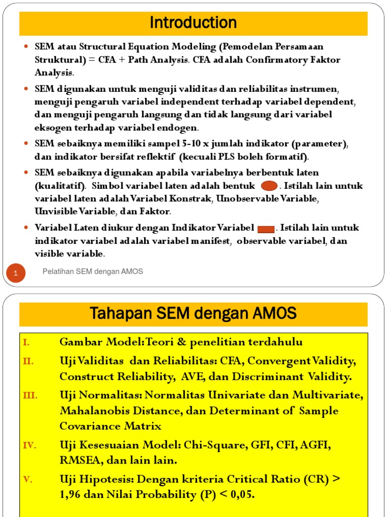 Modul SEM Dengan Amos | PDF