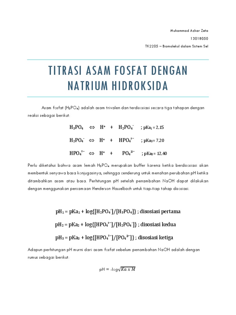 Titrasi Asam Fosfat Dengan Natrium Hidroksida | PDF