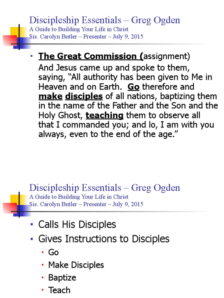 Discipleship Essentials - Greg Ogden | PDF | Disciple (Christianity ...