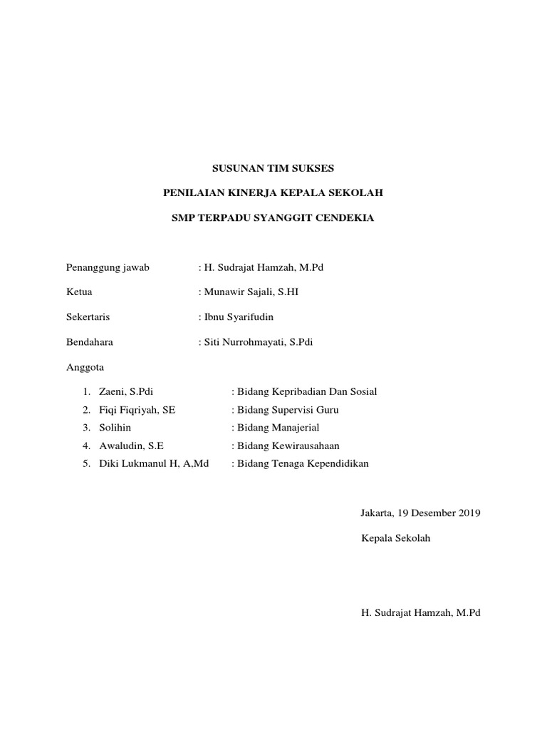 Susunan Tim Sukses | PDF