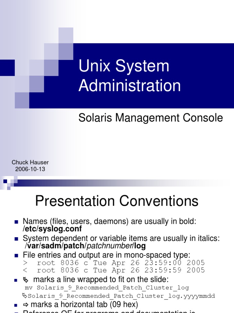 Unix System Adminstration - Solaris Management Console | PDF | Secure Shell | Command Line Interface