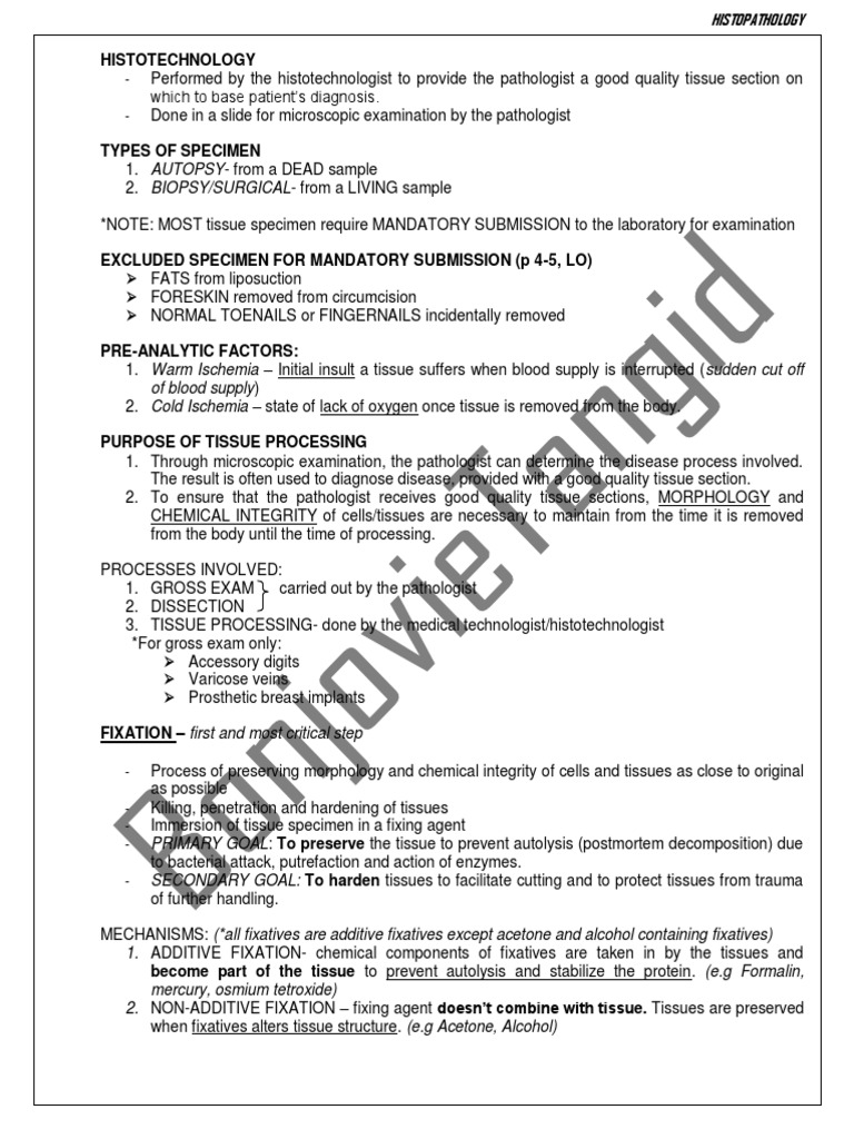 1 - Fixation2 0 | PDF | Fixation (Histology) | Histopathology